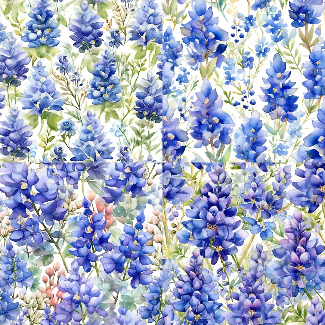 Texas State Flower - Bluebonnet - Flower Pattern Seamless (4) - Etsy