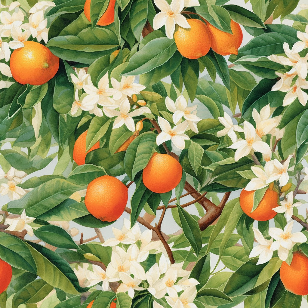 Florida State Flower - Orange Blossom - Flower Pattern Seamless (4) - Etsy