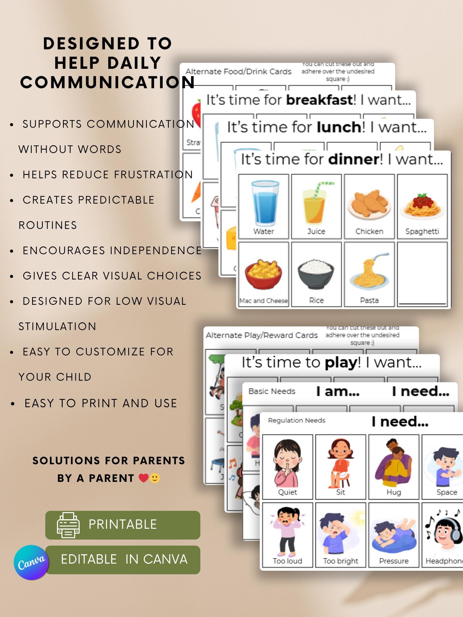 AAC Communication Bundle Printable, Autism Visual Supports Starter Kit ...