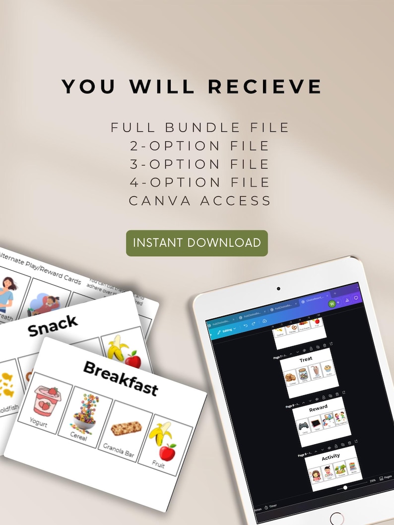 Choice Board Bundle for Kids, Food + Reward + Activity Visual Supports ...