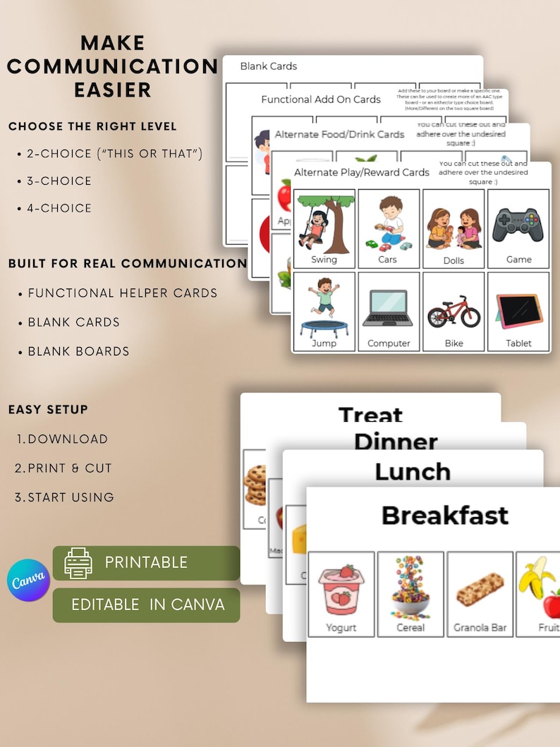 Choice Board Bundle for Kids, Food + Reward + Activity Visual Supports ...