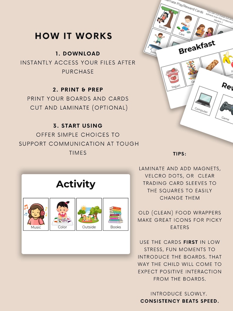 Choice Board Bundle for Kids, Food + Reward + Activity Visual Supports ...