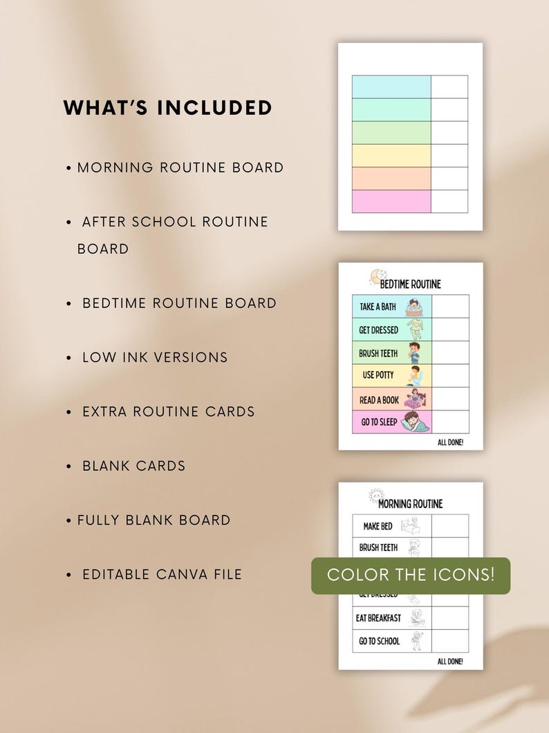 AAC Daily Routine Visual Boards Printable, Morning Bedtime After School ...