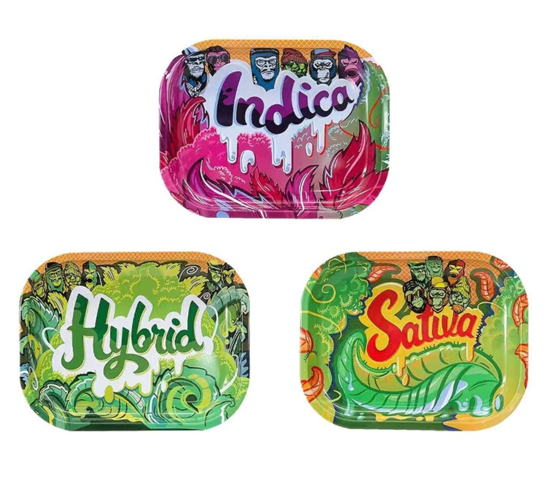 Metal Rolling Tray 420 Stoner Addition Indica Sativa Hybrid - Etsy