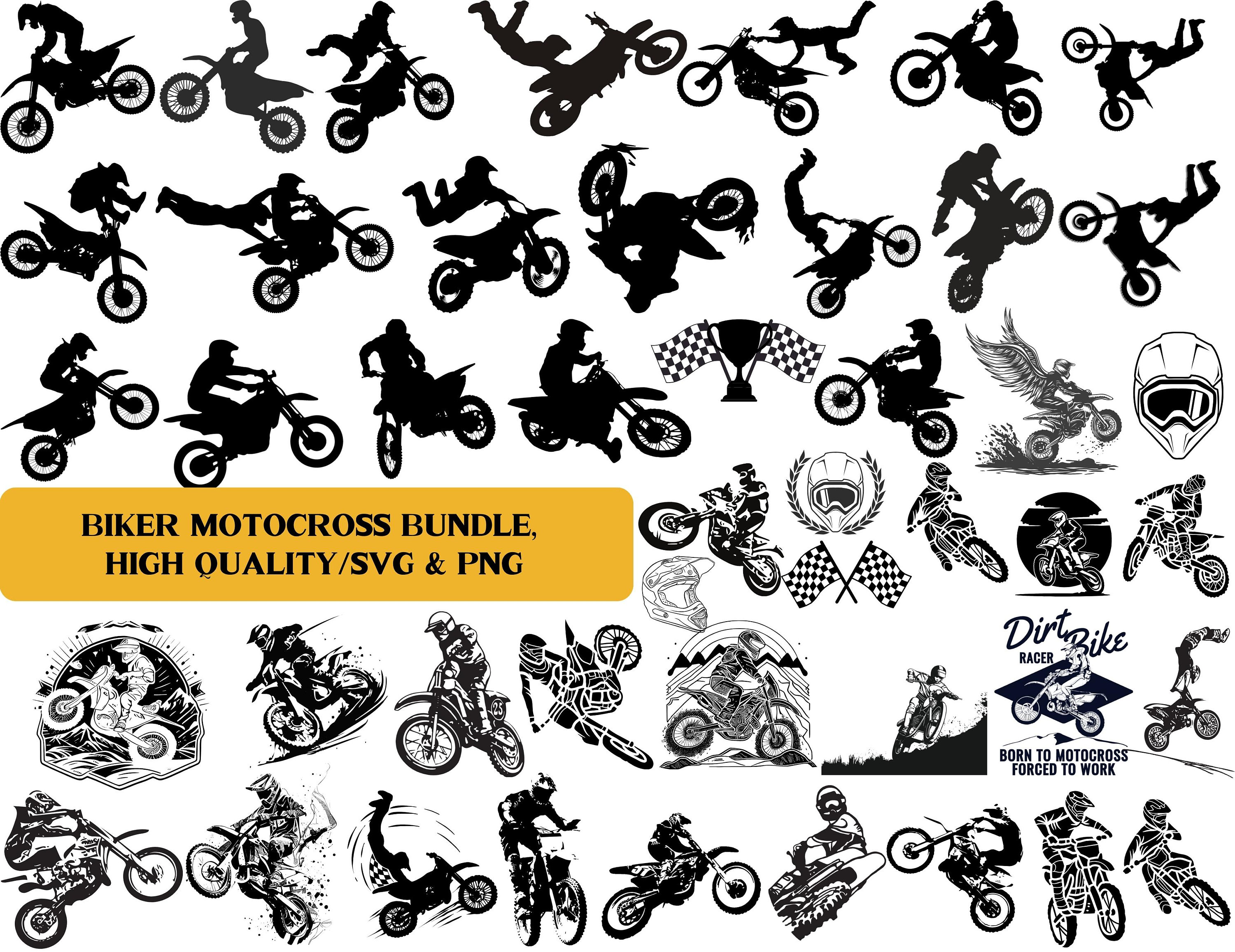 Dirt Bike SVG, Motocross SVG Bundle, Motocycle Svg Png Bundle, Biker ...