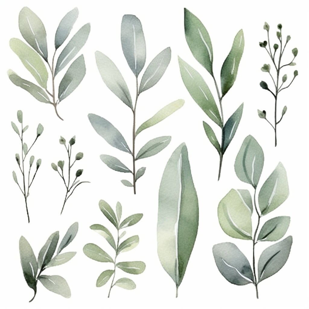 Sage Greenery Clipart - Greenery Clipart - Sage Clipart - Sage ...