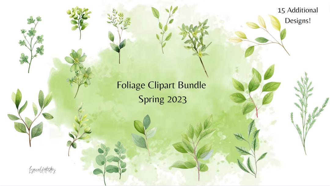 Watercolor Foliage Bundle, Watercolor Leaves, Invitation Clipart, Craft ...