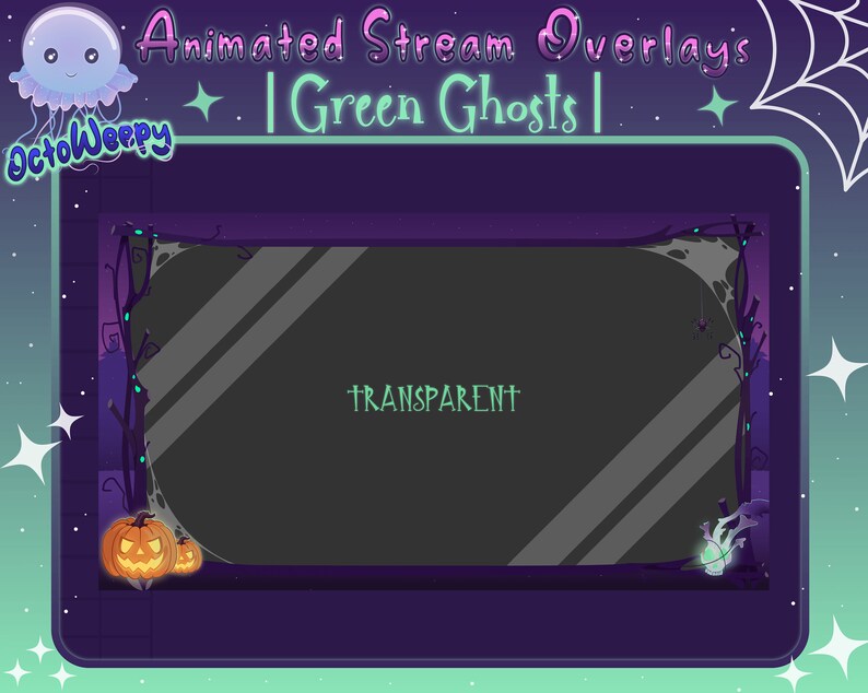 5x Animated Spooky Halloween Twitch Screen Overlay Premade Borders ...