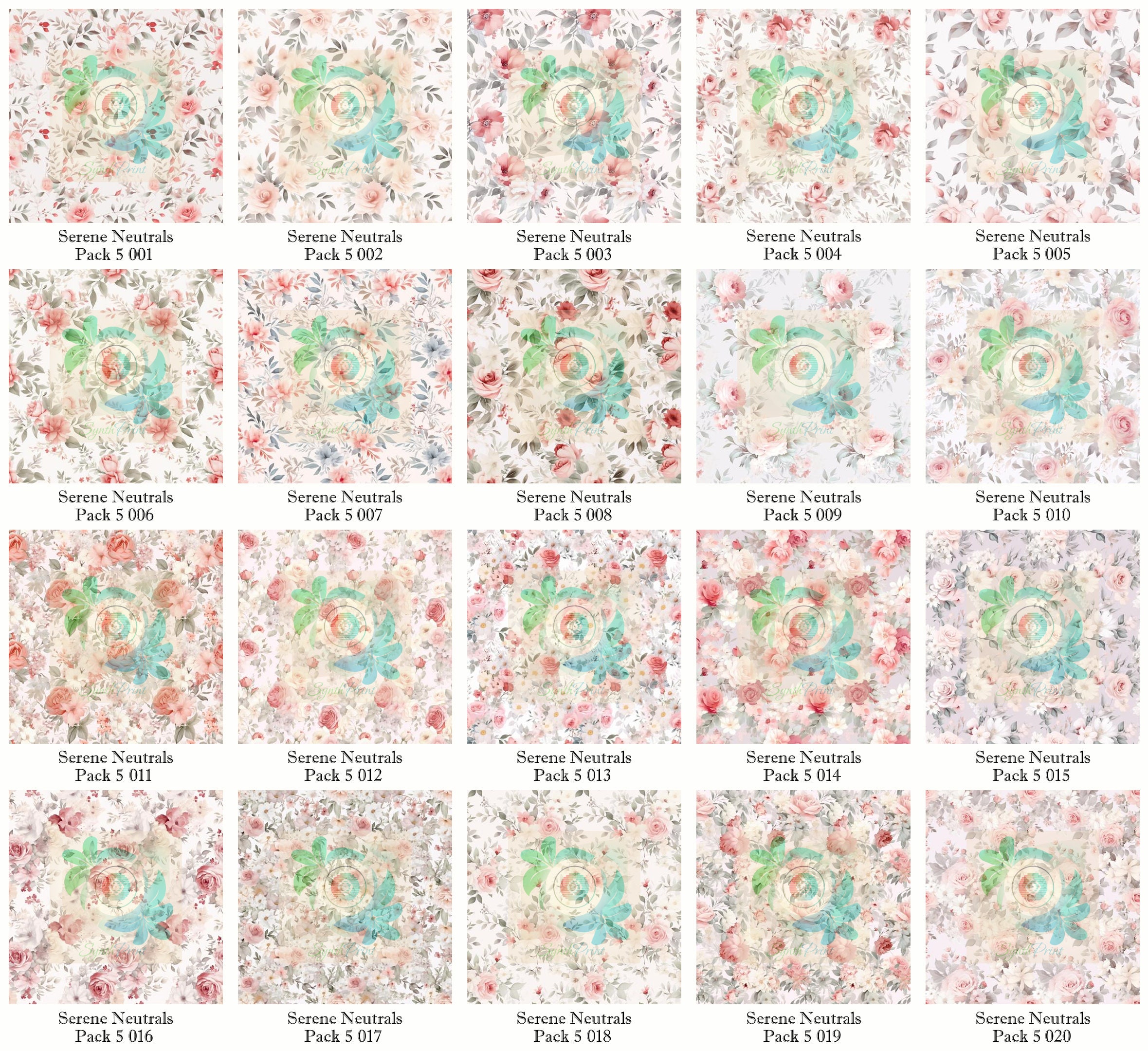 Seamless Watercolor Flower Patterns Digital Printable Floral - Etsy