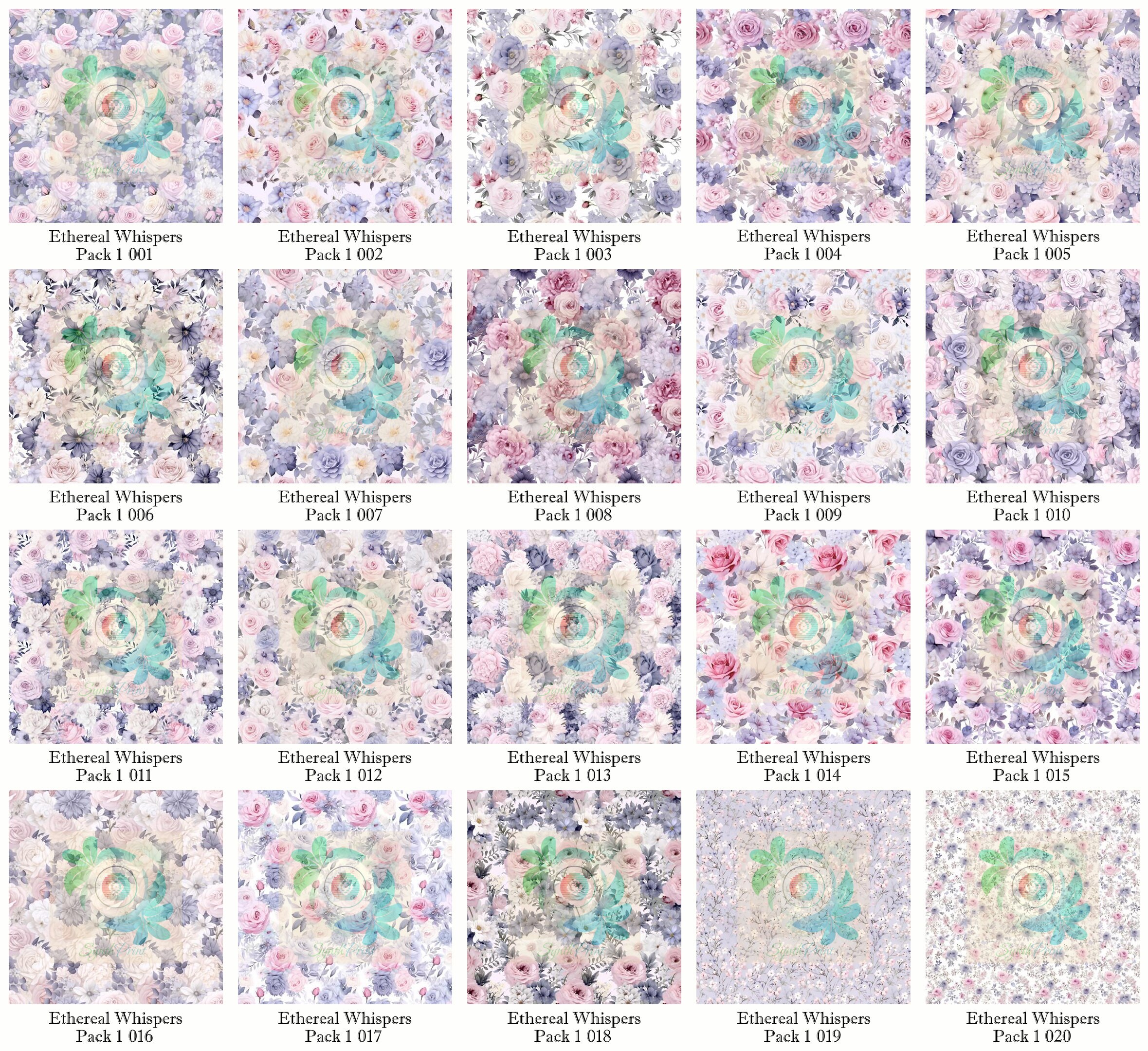 Seamless Watercolour Flower Patterns Digital Printable Paper Designs ...