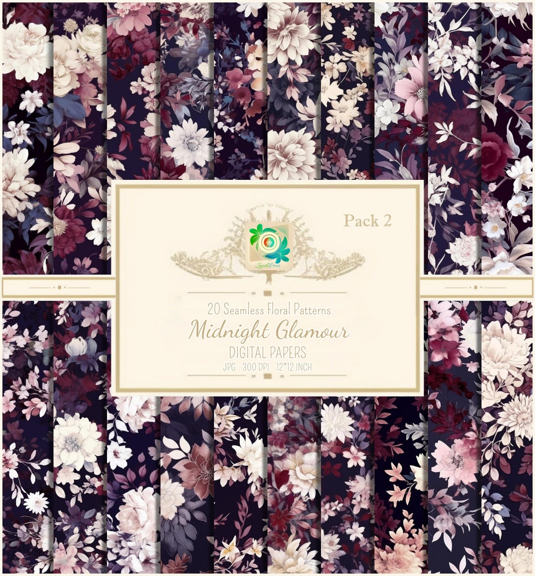 Seamless Watercolor Flower Patterns | Digital Printable Floral Paper ...