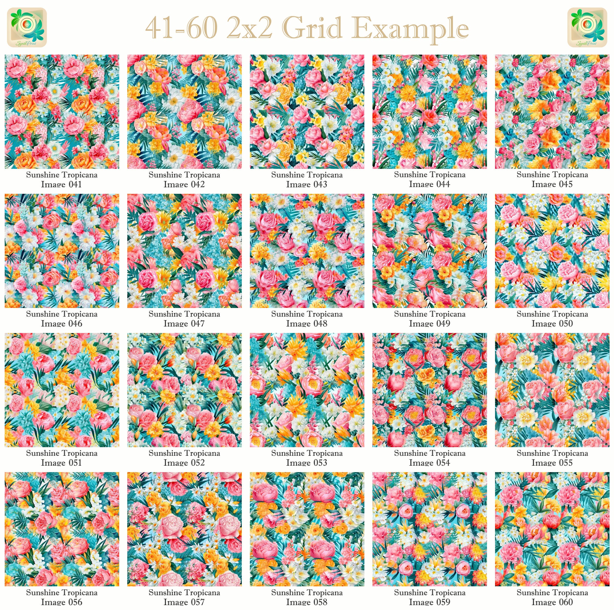 Seamless Oil Paint Flower Patterns Bundle of 100 Pink & Yellow ...