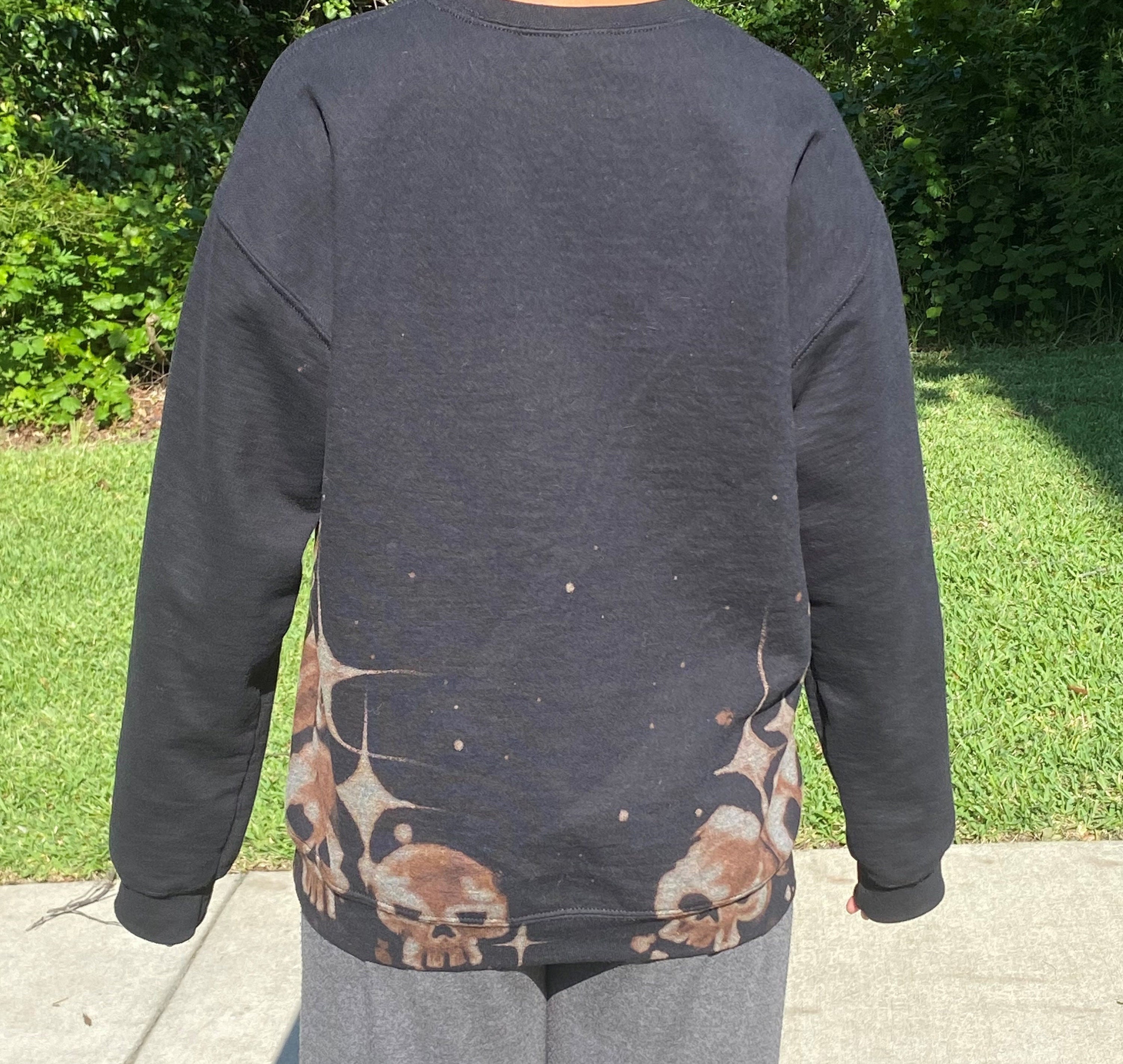 Hand Painted Skull Sweater - Etsy