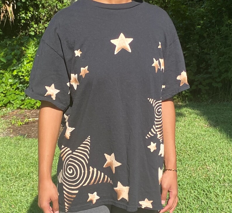 Hand Painted Bleach Star Shirt - Etsy