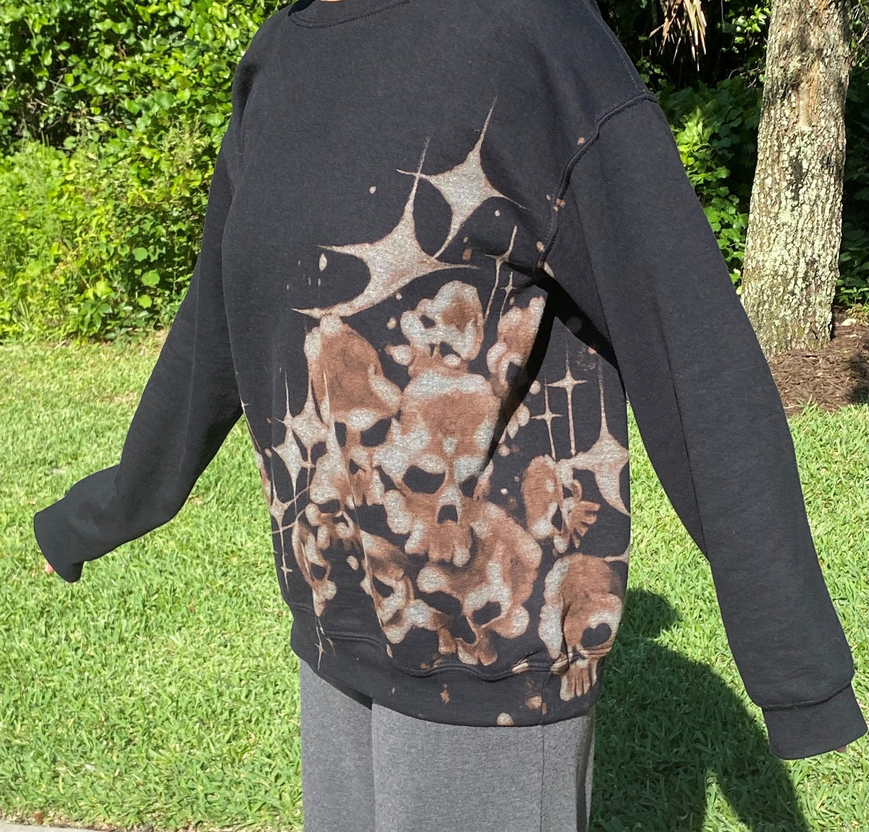 Hand Painted Skull Sweater - Etsy