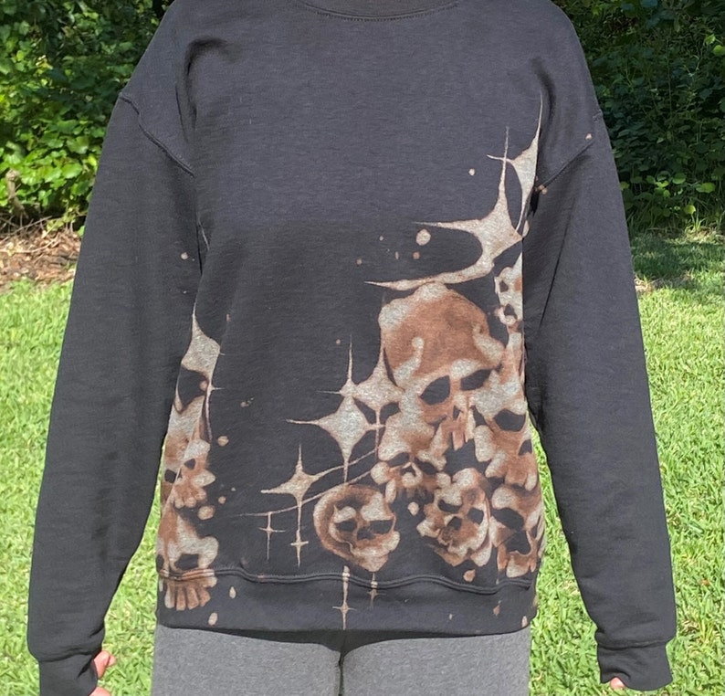 Hand Painted Skull Sweater - Etsy