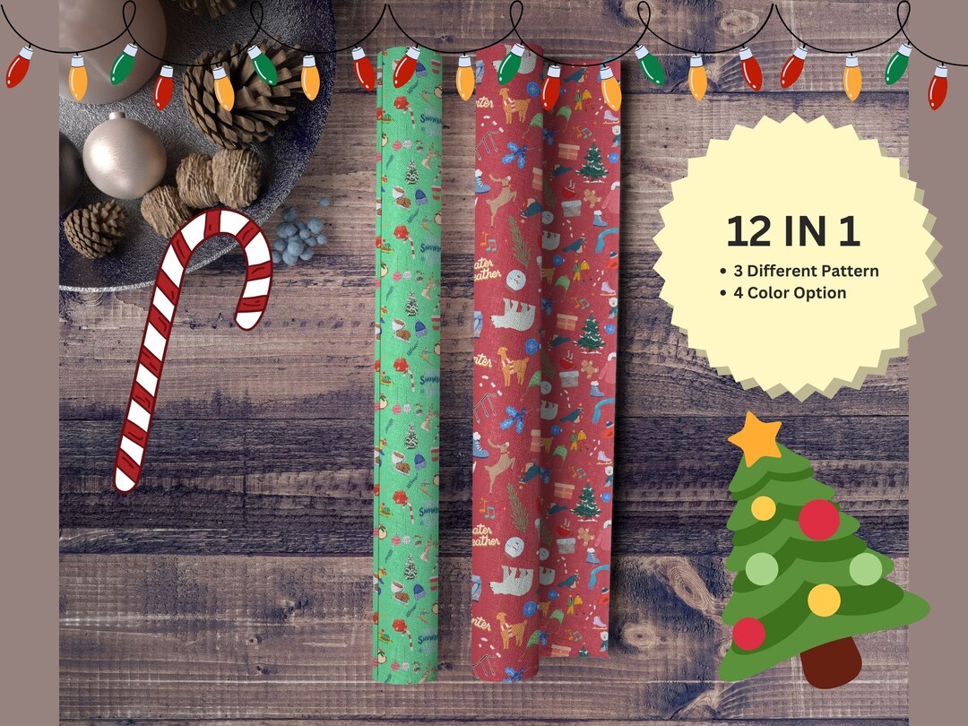 Printable Winter Wrapping Paper Winter Gift Wrap Christmas - Etsy