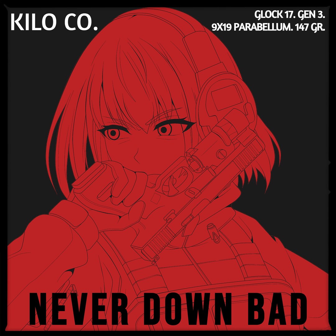 Never Down Bad Anime Girl Sticker Bloodshot - Etsy