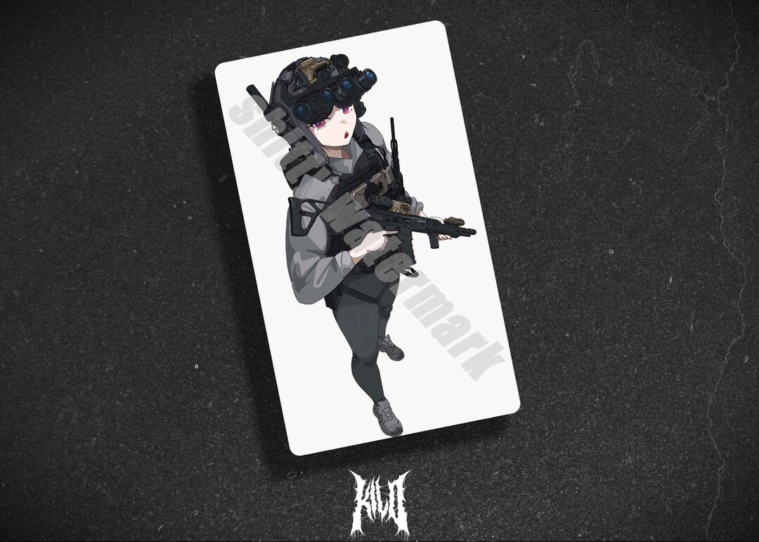 Arabella | "nods"- Tactical Anime Girl Sticker - Etsy