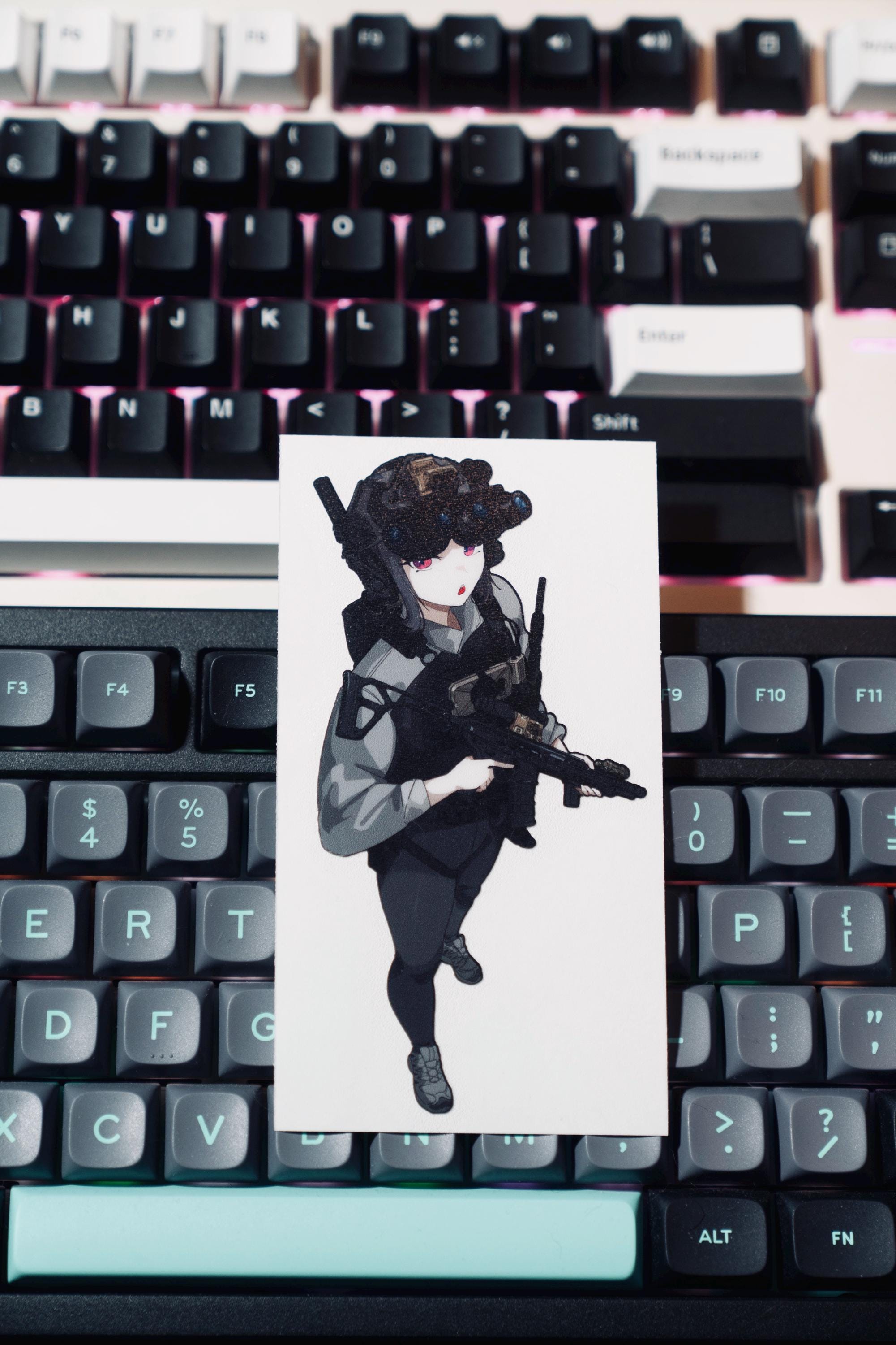 Arabella | "nods"- Tactical Anime Girl Sticker - Etsy