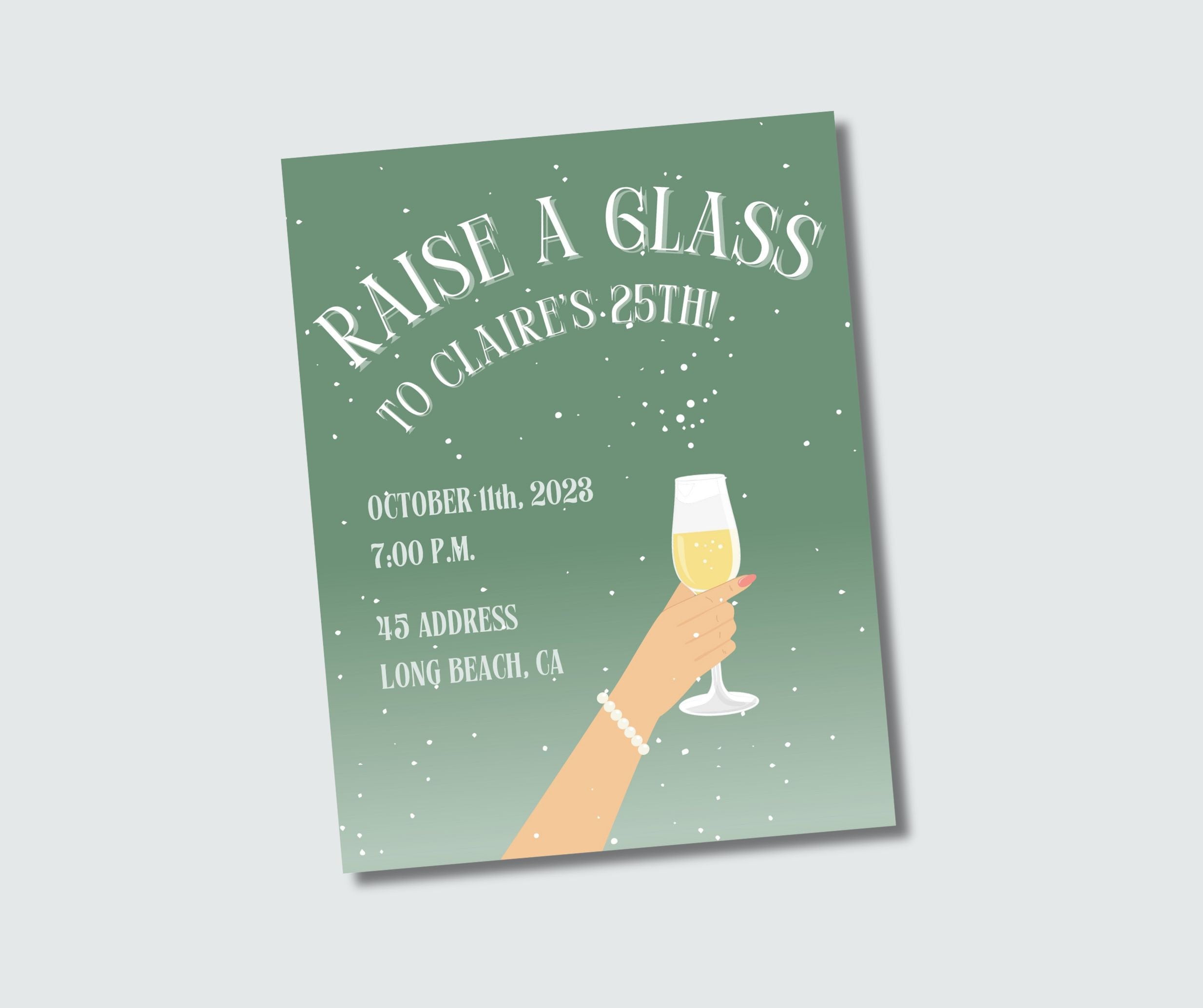 Raise a Glass Invitation - Etsy