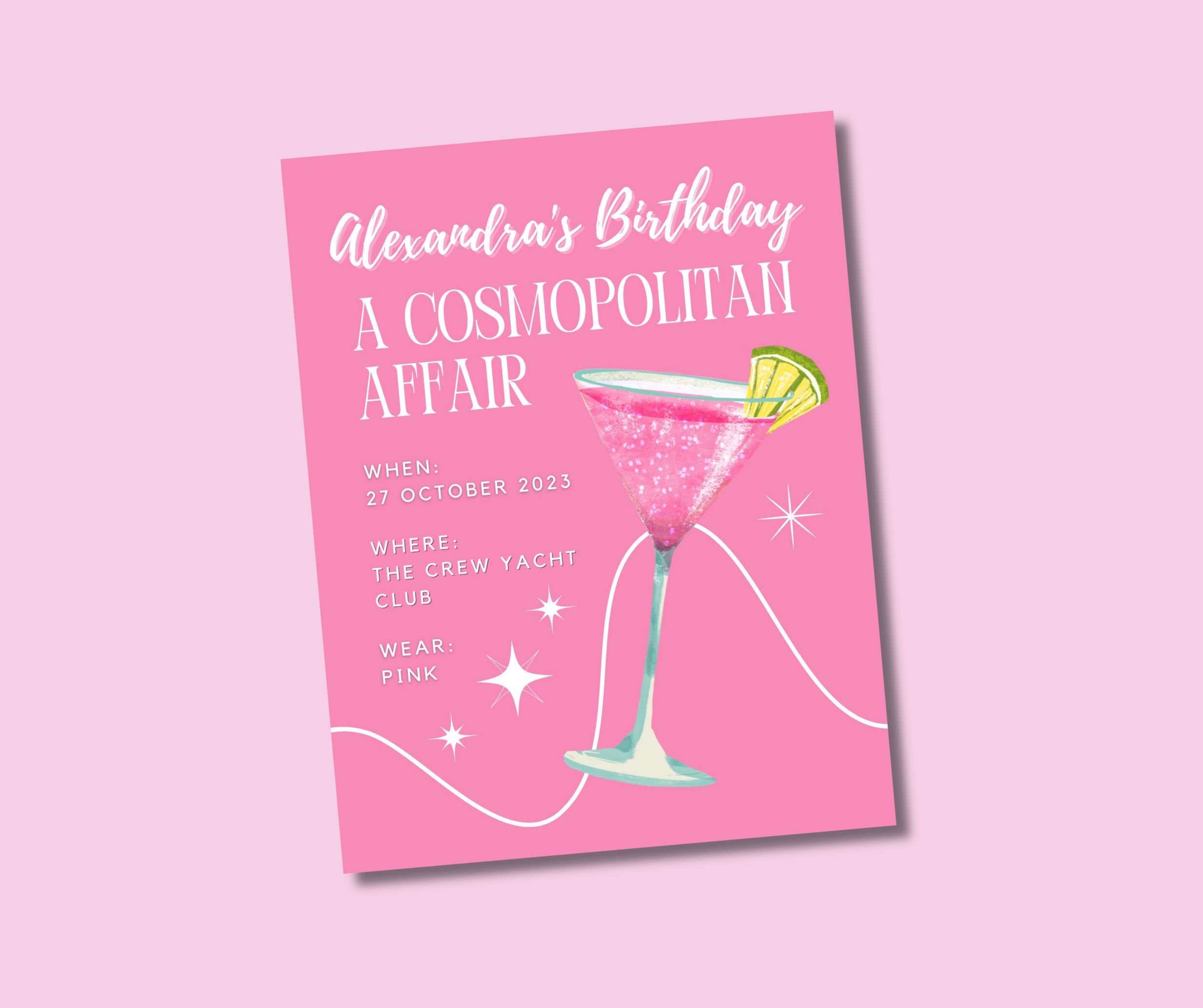Cosmopolitan Invitation - Etsy