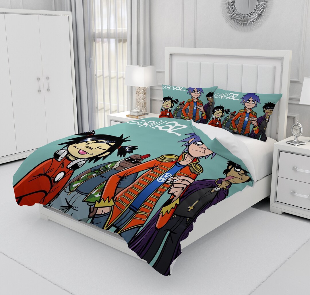 Gorillaz,personalized Bedding Three Piece Set, Custom Duvet Cover and ...