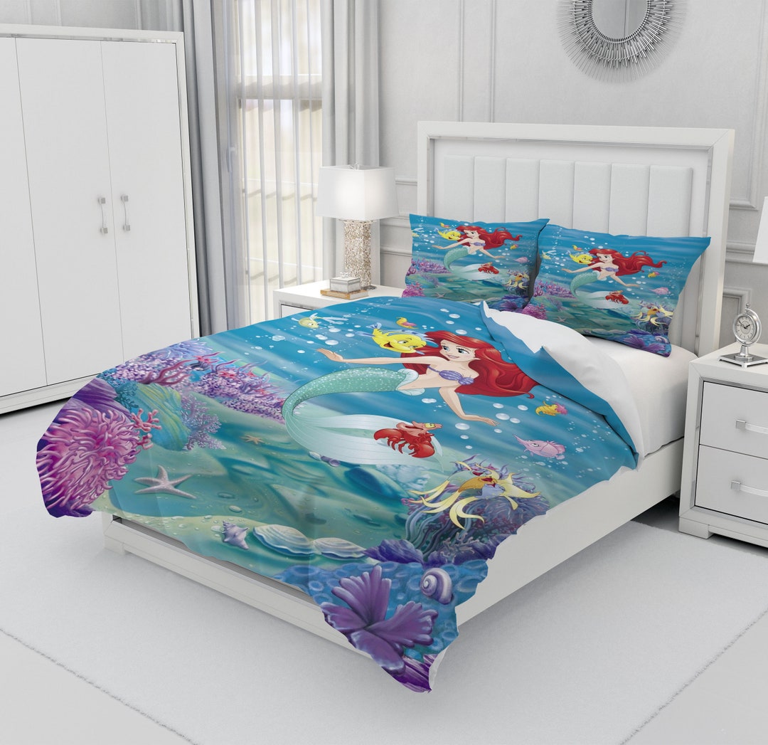 The Mermaid Princess, Personalized Bedding Three Piece Set, Custom ...