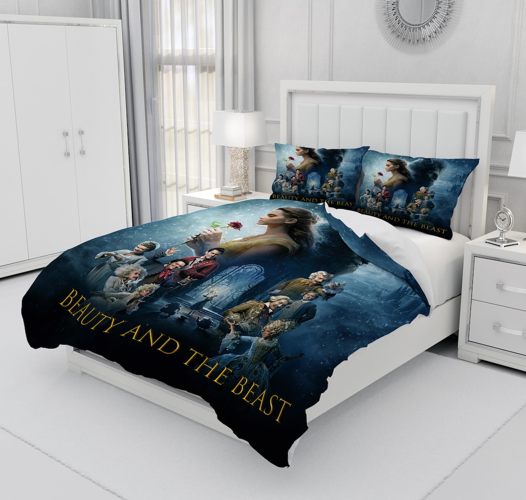 Beauty and the Beast, Personalized Bedding Three Piece Set, Custom ...