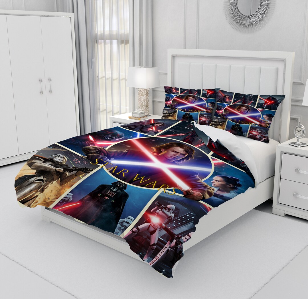 Star Wars, Personalized Bedding Three Piece Set, Custom Duvet Cover and ...