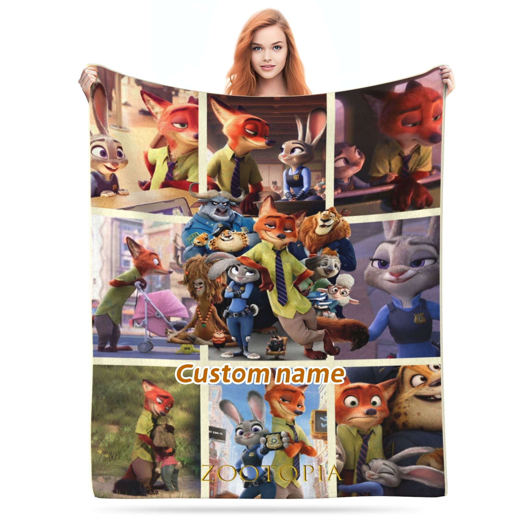 Personalized Zootopia Customized Photo Sofa Blanket Christmas Bedding ...