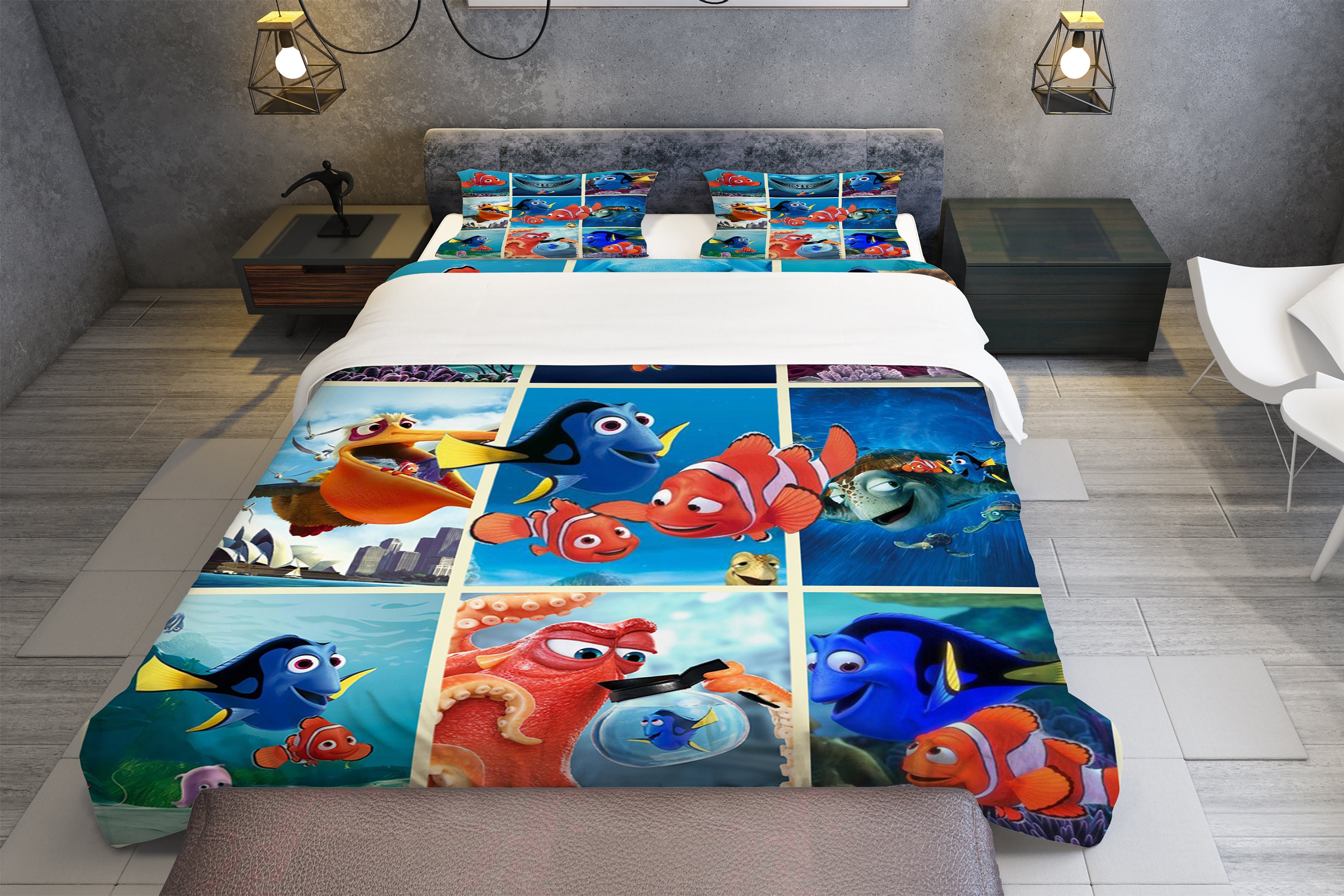 Finding Nemo, Personalized Bedding Three Piece Set, Custom Down Duvet ...