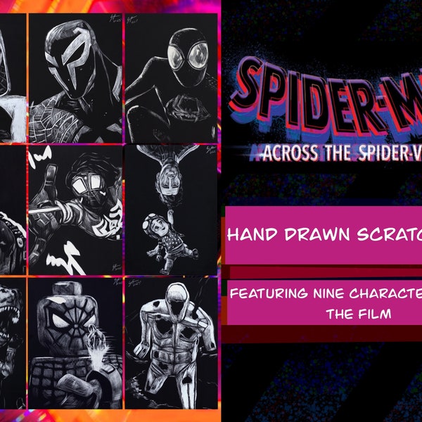 Spider Man Scratch Art - Etsy