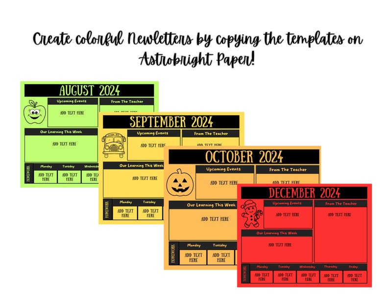 Editable Classroom Monthly Newsletter Templates - Etsy