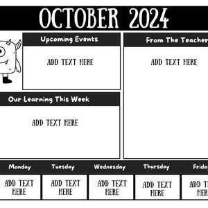 Editable Classroom Monthly Newsletter Templates - Etsy