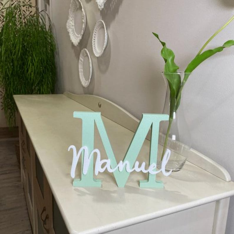 Decorative Initial Letter With Name, Personalized for Standing or ...