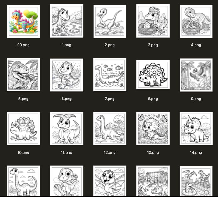 Dino-realm: 38 Unique Dinosaur Coloring Pages for Creative Learning - Etsy