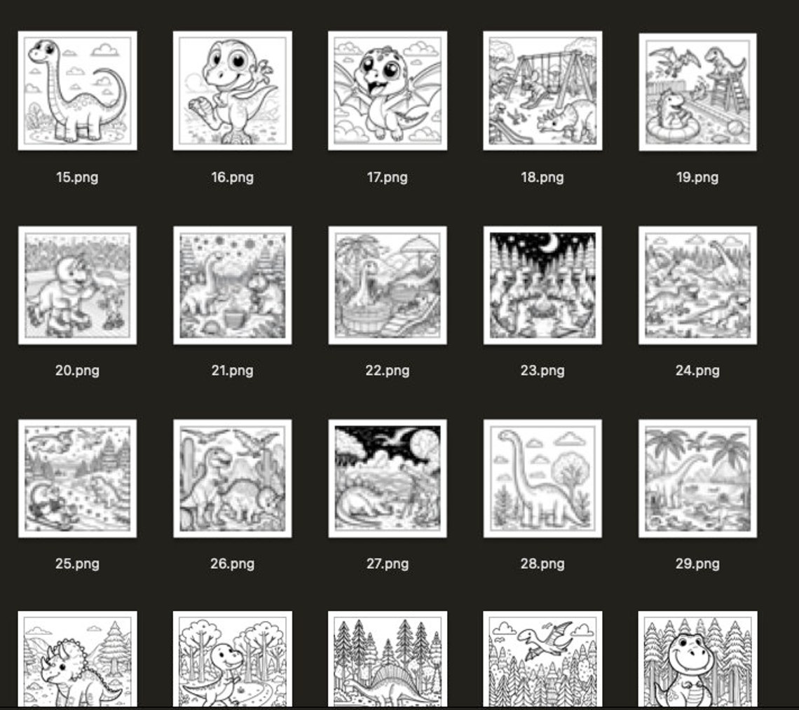 Dino-realm: 38 Unique Dinosaur Coloring Pages for Creative Learning - Etsy