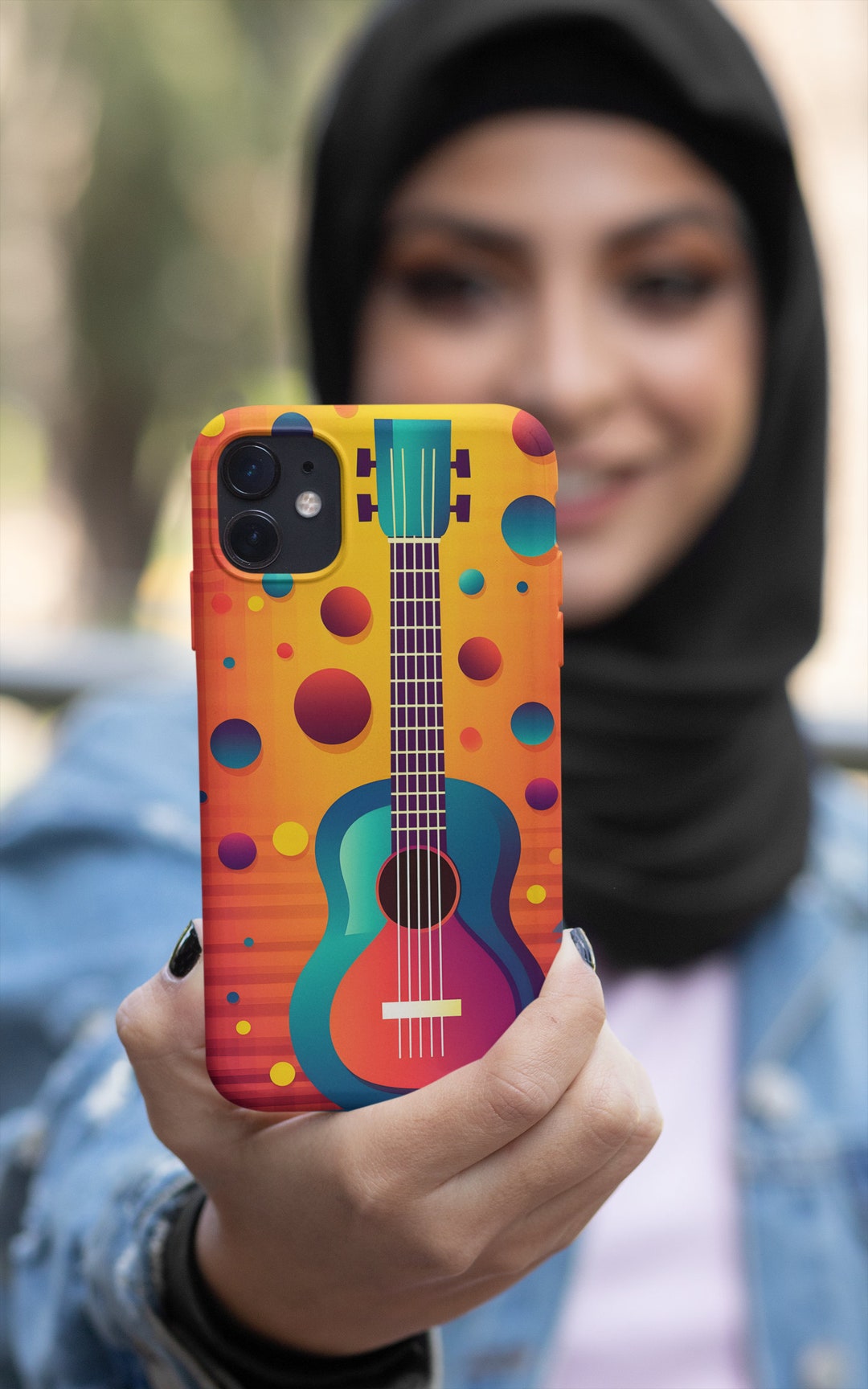 Colorful Guitar iPhone Case, Guitar Phone Cover, Guitar Lover Phone ...