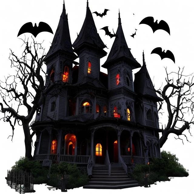Halloween, Printable, Print, Digital, Decorative, Haunted, House, Bats ...