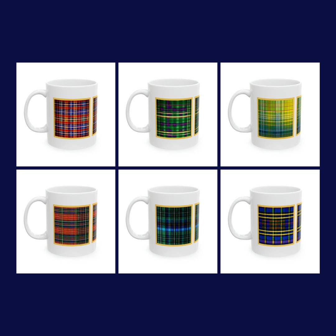 Tartan Plaid Mugs - Set of 6 - Scottish Inspired - Etsy