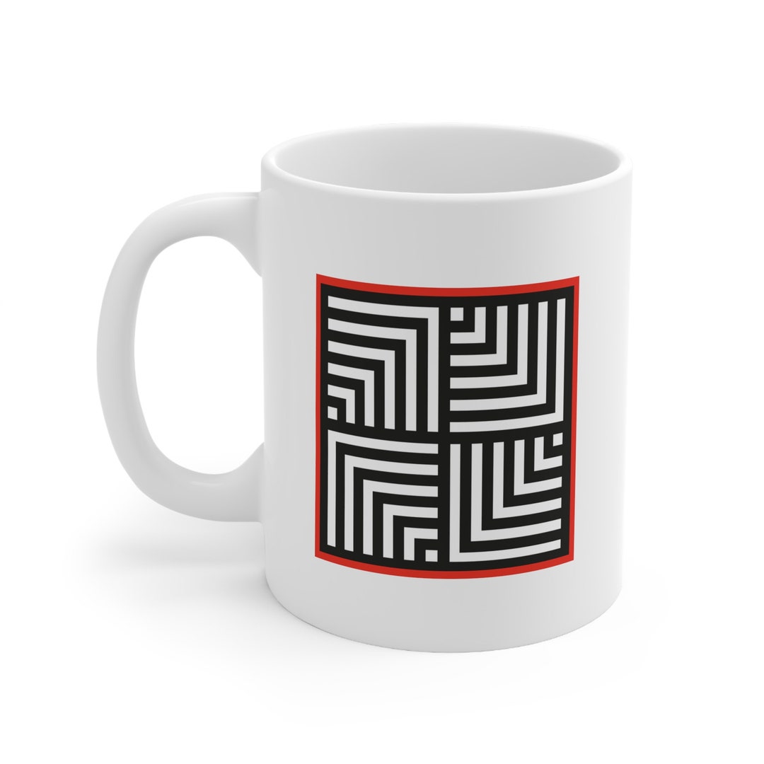 Red Square Maze Coffee Mug 2 - Architect Design - Etsy