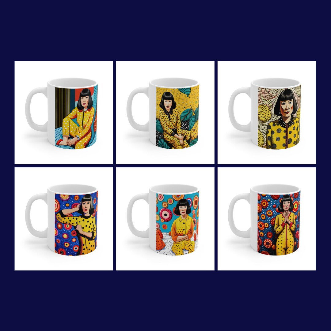 YAYOI Tea Mugs - Set of 6 Pop Art Ceramic Mugs - Etsy