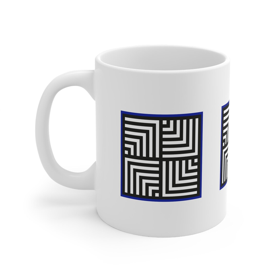 Blue Square Maze Coffee Mug - Architect Design - Etsy