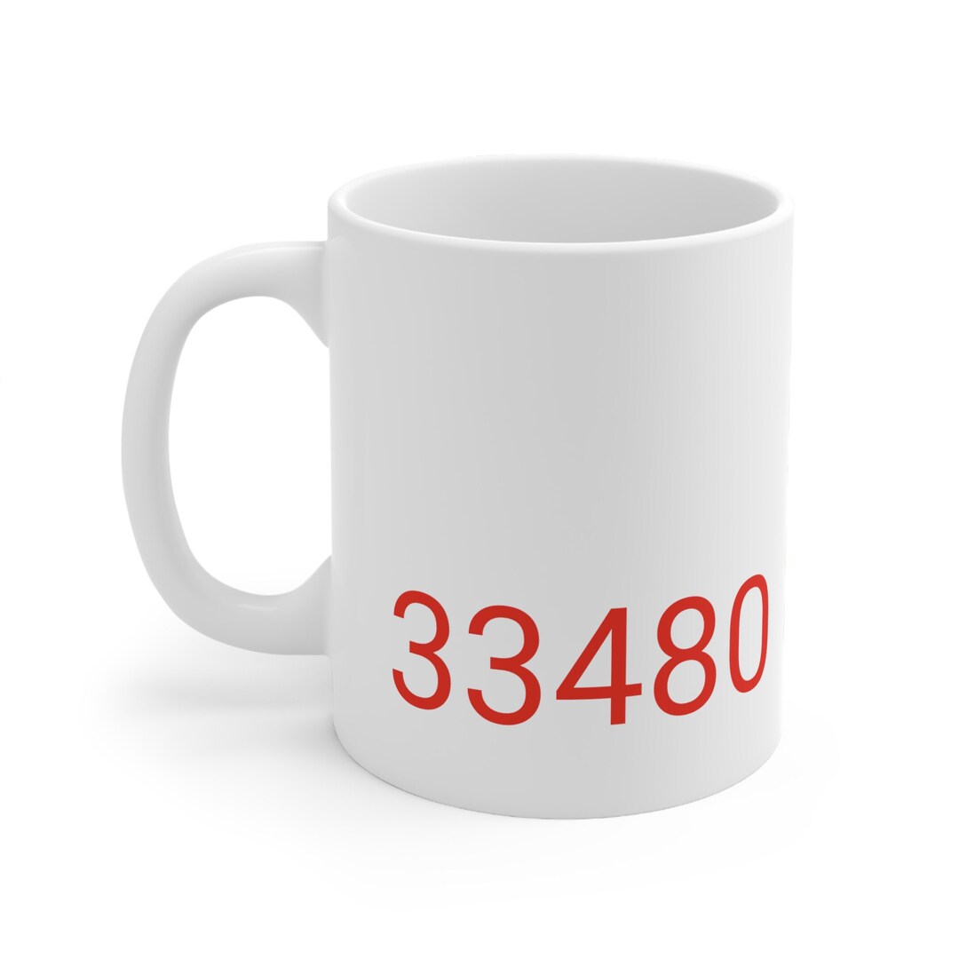 Palm Beach Zip Code Mug: 33480 Scarlet Coffee Mug - Etsy