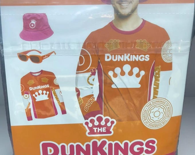 The DUNKINGS Costume (hat, Shirt and Glasses), Dunkin Donuts. Size S/M ...