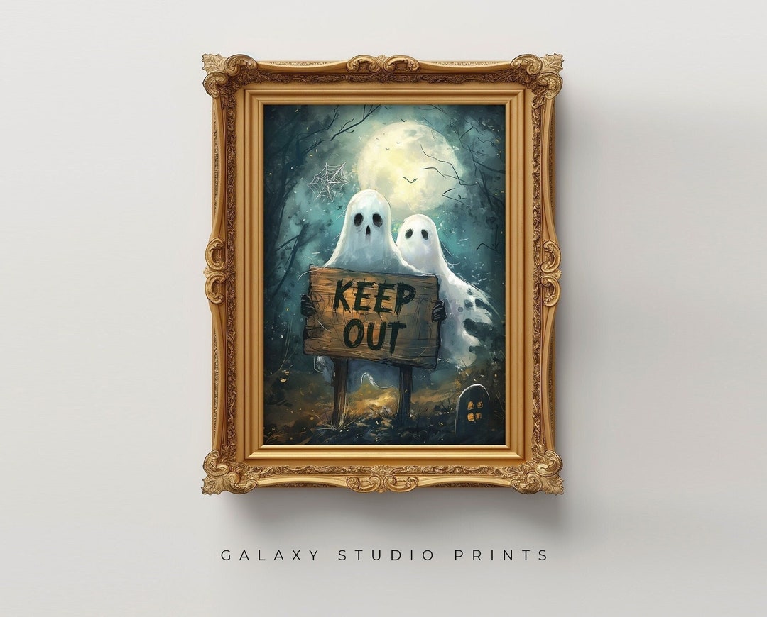 Halloween Spooky Keep Out Wall Print, Ghost Sign Decor, Printable ...