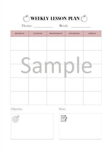 Weekly Lesson Plan Template, Template for Educators, Homeschool Planner ...