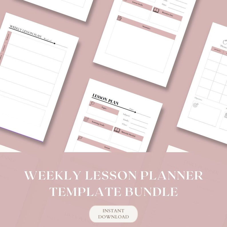 Weekly Lesson Plan Template Template for Educators - Etsy