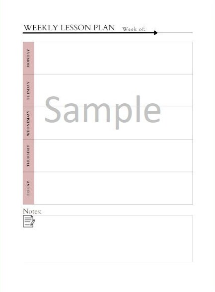 Weekly Lesson Plan Template, Template for Educators, Homeschool Planner ...